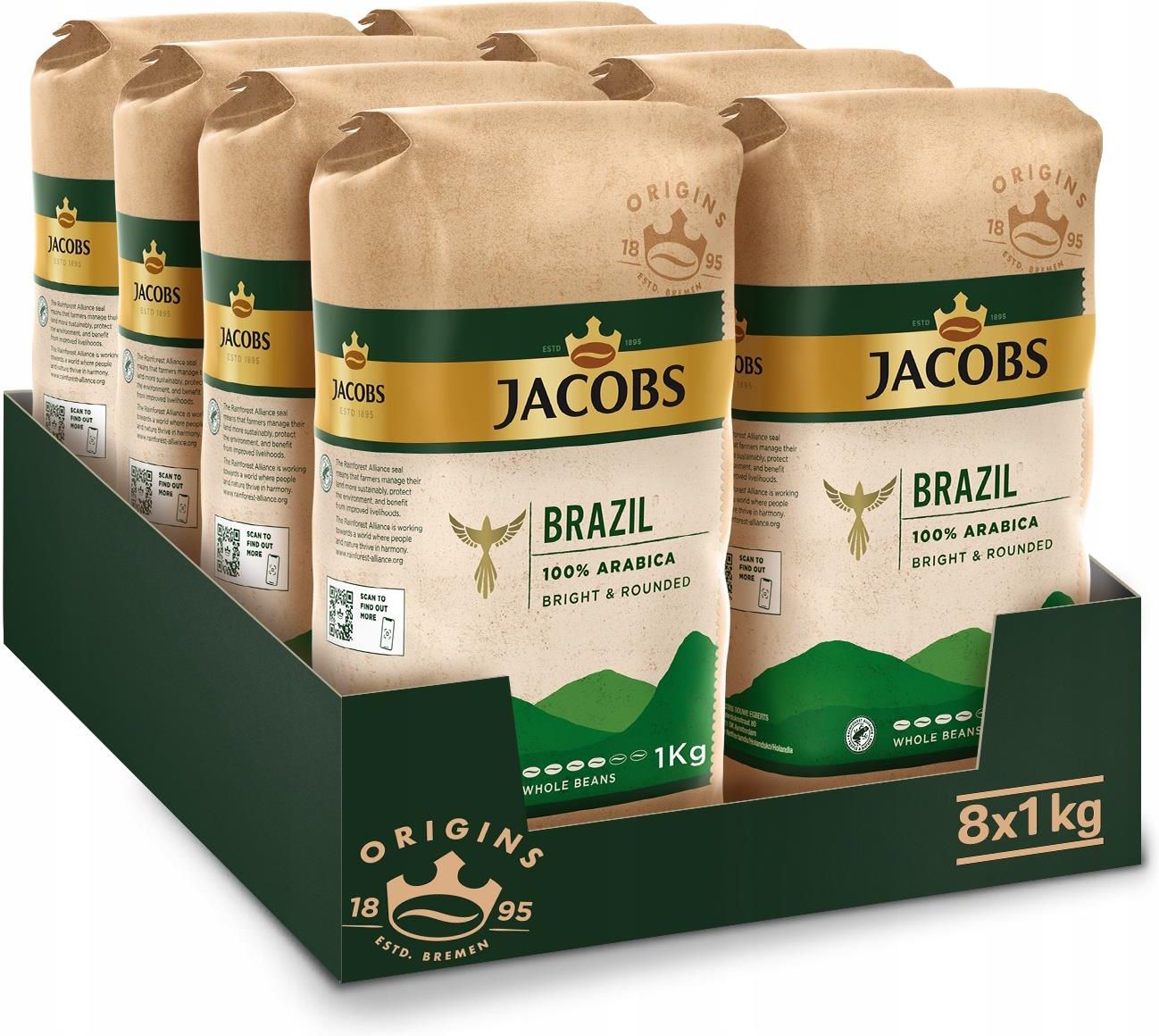 Kawa Jacobs Origins Brazil Ziarnista 8X1kg - Ceny i opinie - Ceneo.pl