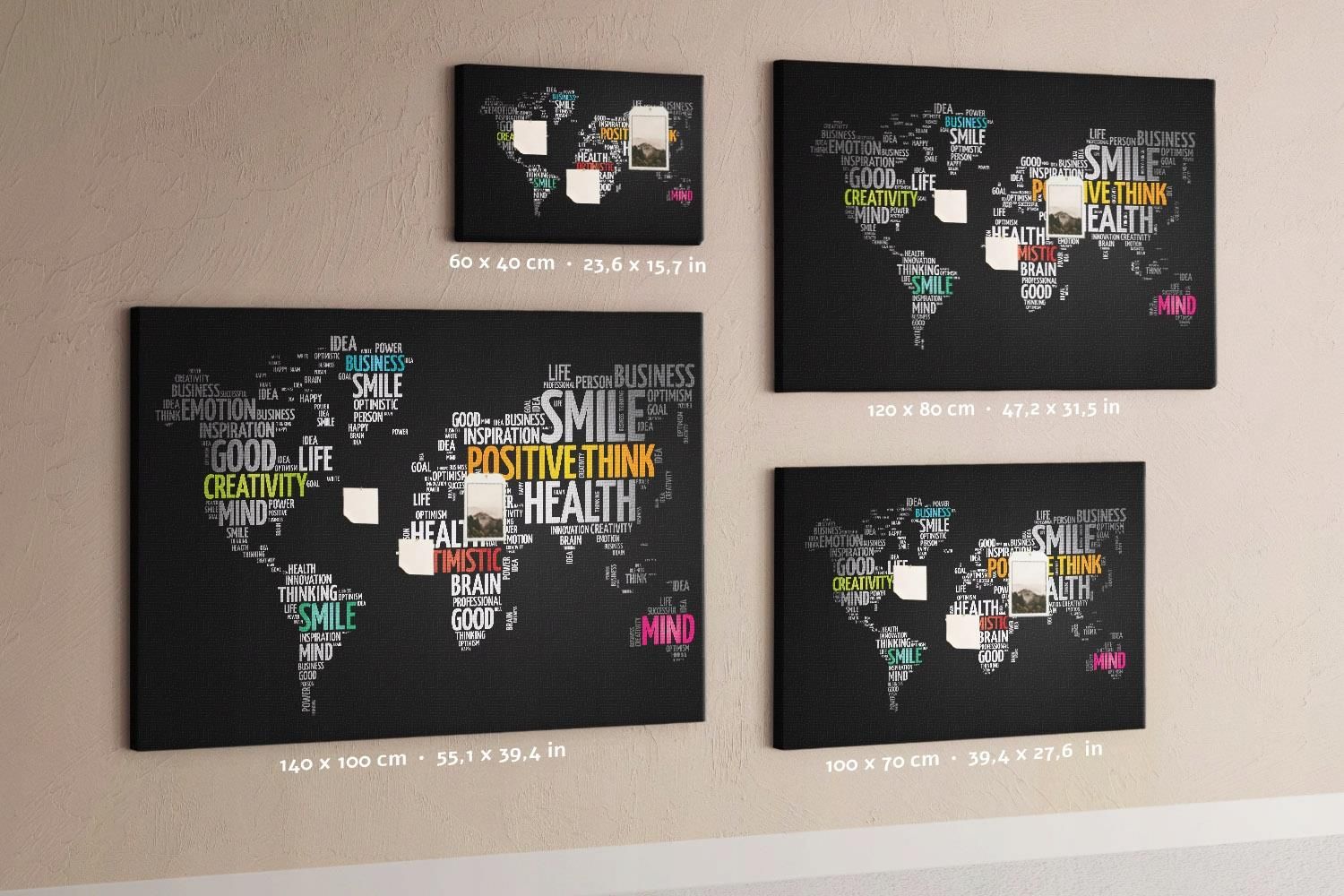 Tablica Korkowa Canvas Grafika Pozytywna Mapa - Ceny i opinie - Ceneo.pl
