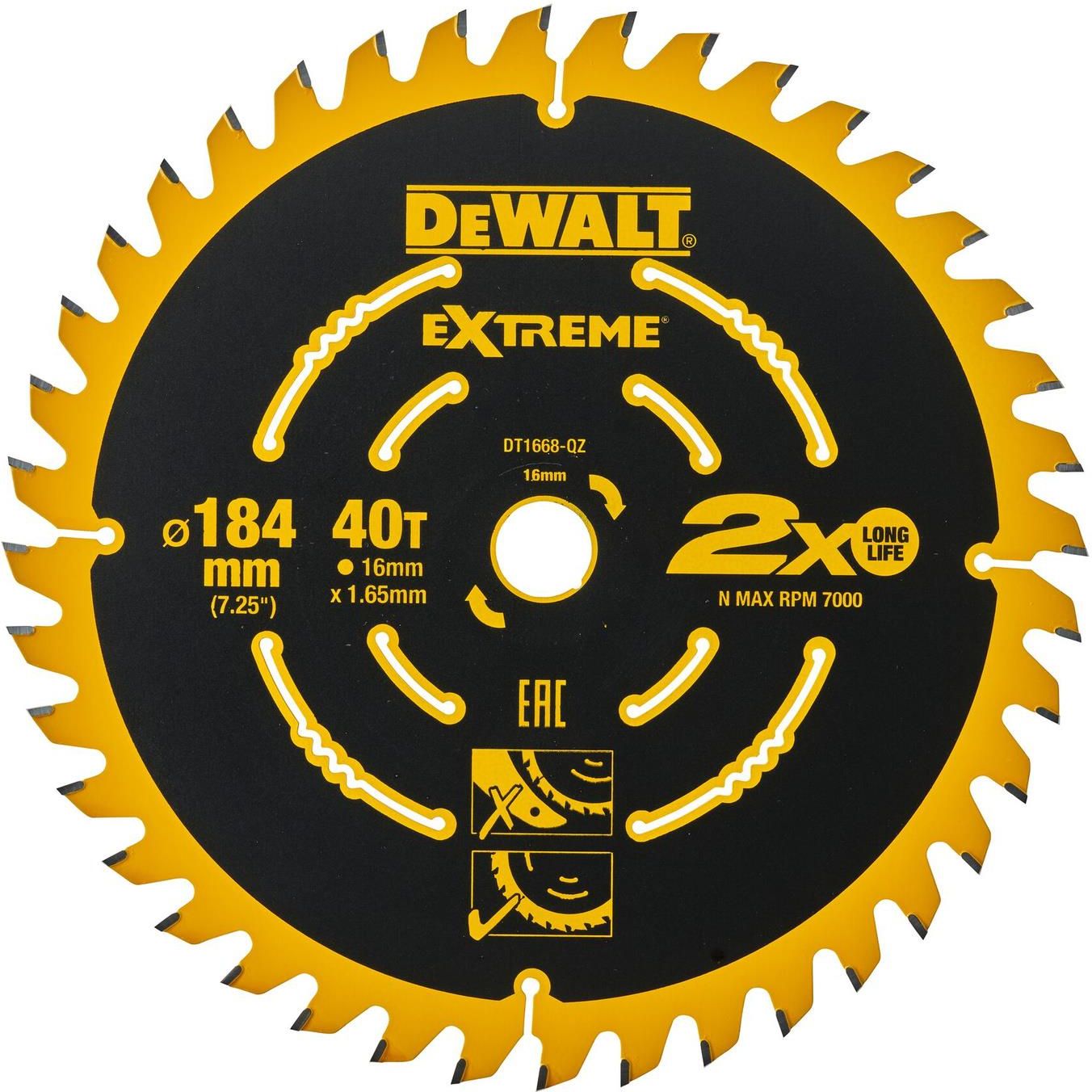 Tarcza tnąca Dewalt Dt1668 Tarcza Pilarska Extreme 184Mm 16/40T DT20592 ...