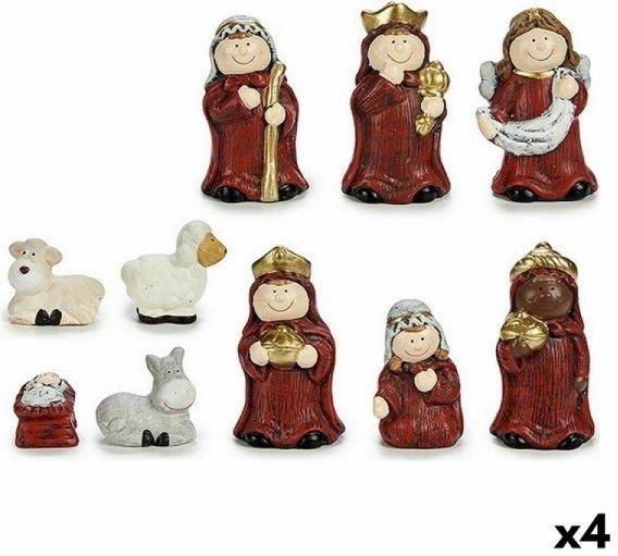 Krist+ Set Świąteczna Figurka Czerwony Złoty Ceramika (4 Sztuk ...
