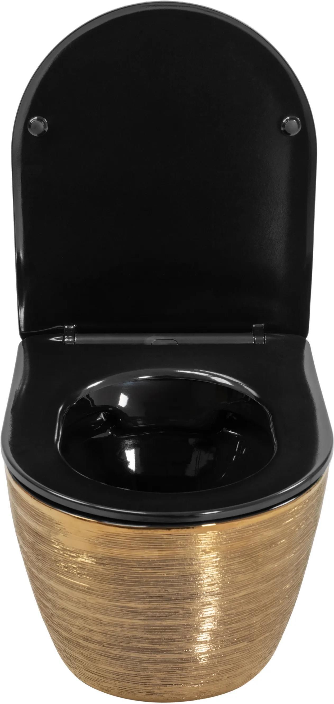 Miska WC Misa WC Carlo Flat czarna złoto szczotkowane - Opinie i ceny ...