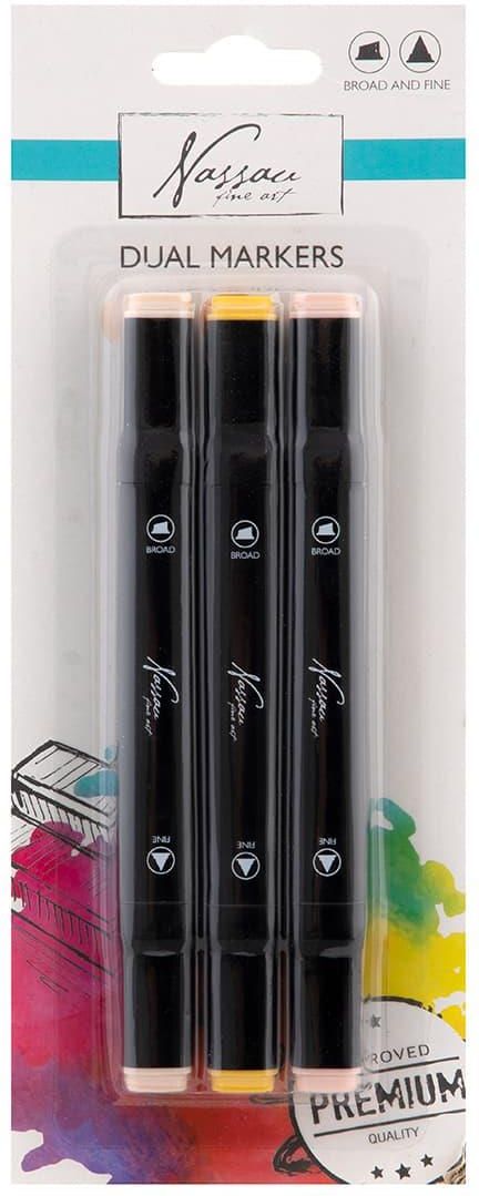 Grafix Markery, Podwójna Końcówka, 3 Sztuki W Zestawie, Mix 4szt ...