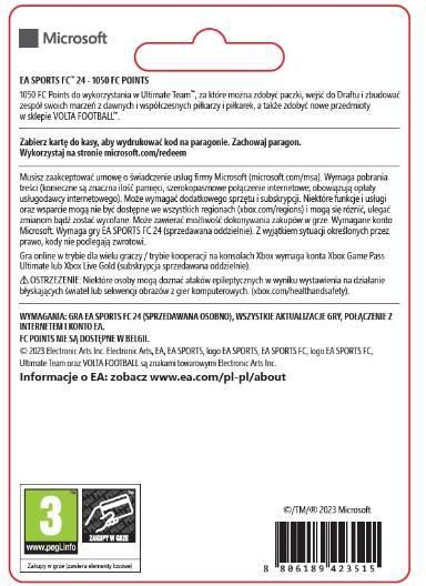 EA SPORTS FC 24 - 1050 FC Points (Xbox) - Karta Pre-paid / Podarunkowa ...