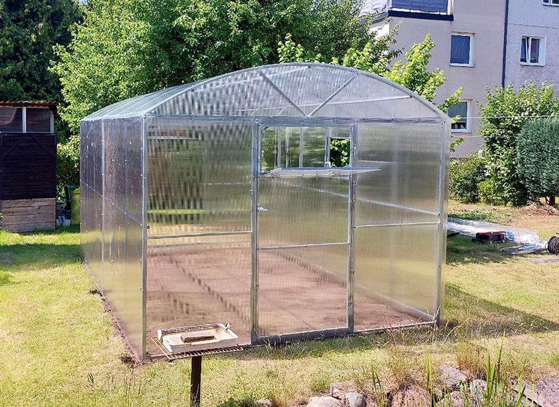 Szklarnia ogrodowa 2,85x12 m z poliwęglanu 6 mm z ocynkowanego profilu ...