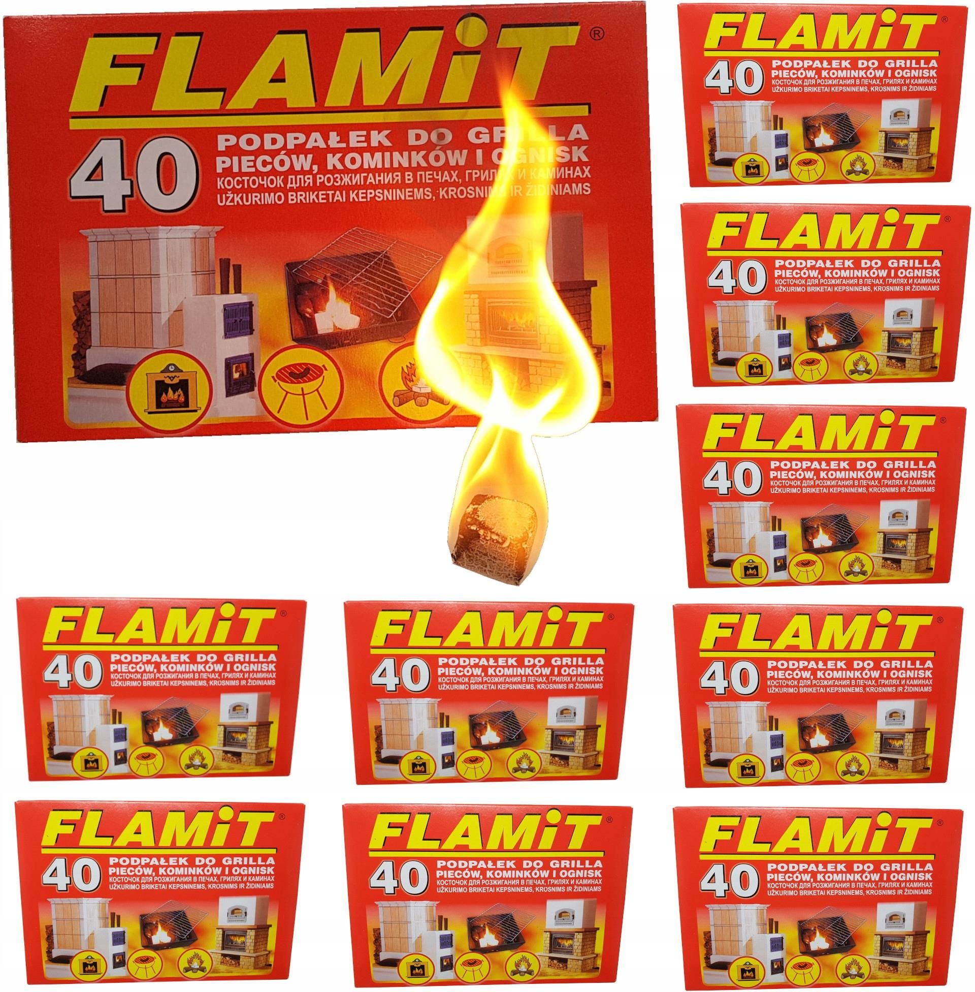 Materiały opałowe Ogrodowy Market Podpałka Biała Flamit 40 400 Kostek ...