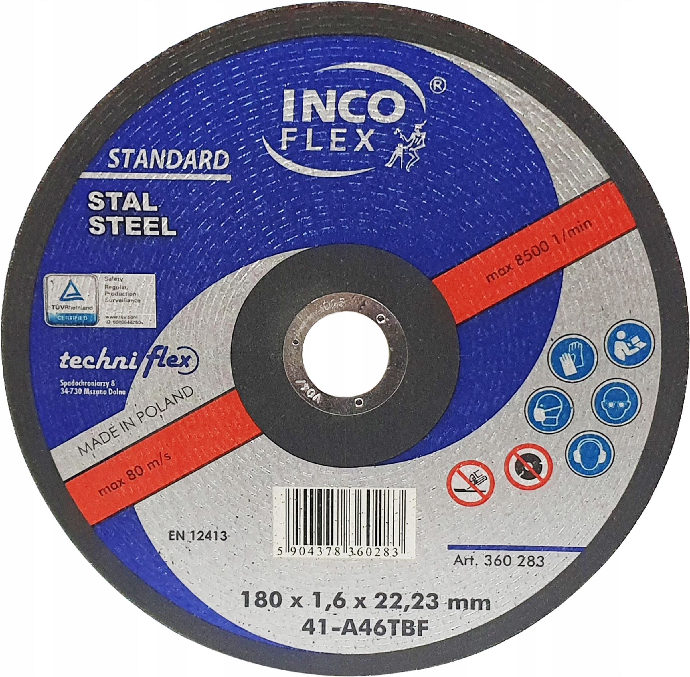 Tarcza tnąca Inco Tarcza 180x2.5x22 Do Cięcia Stali Incoflex 25szt ...