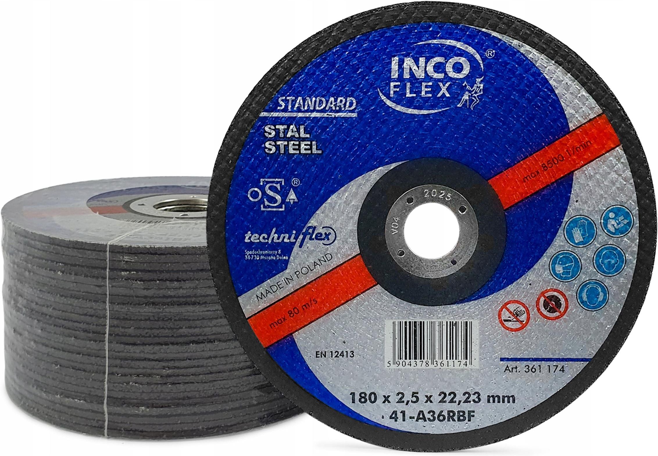 Tarcza tnąca Inco Tarcza 180x2.5x22 Do Cięcia Stali Incoflex 25szt ...