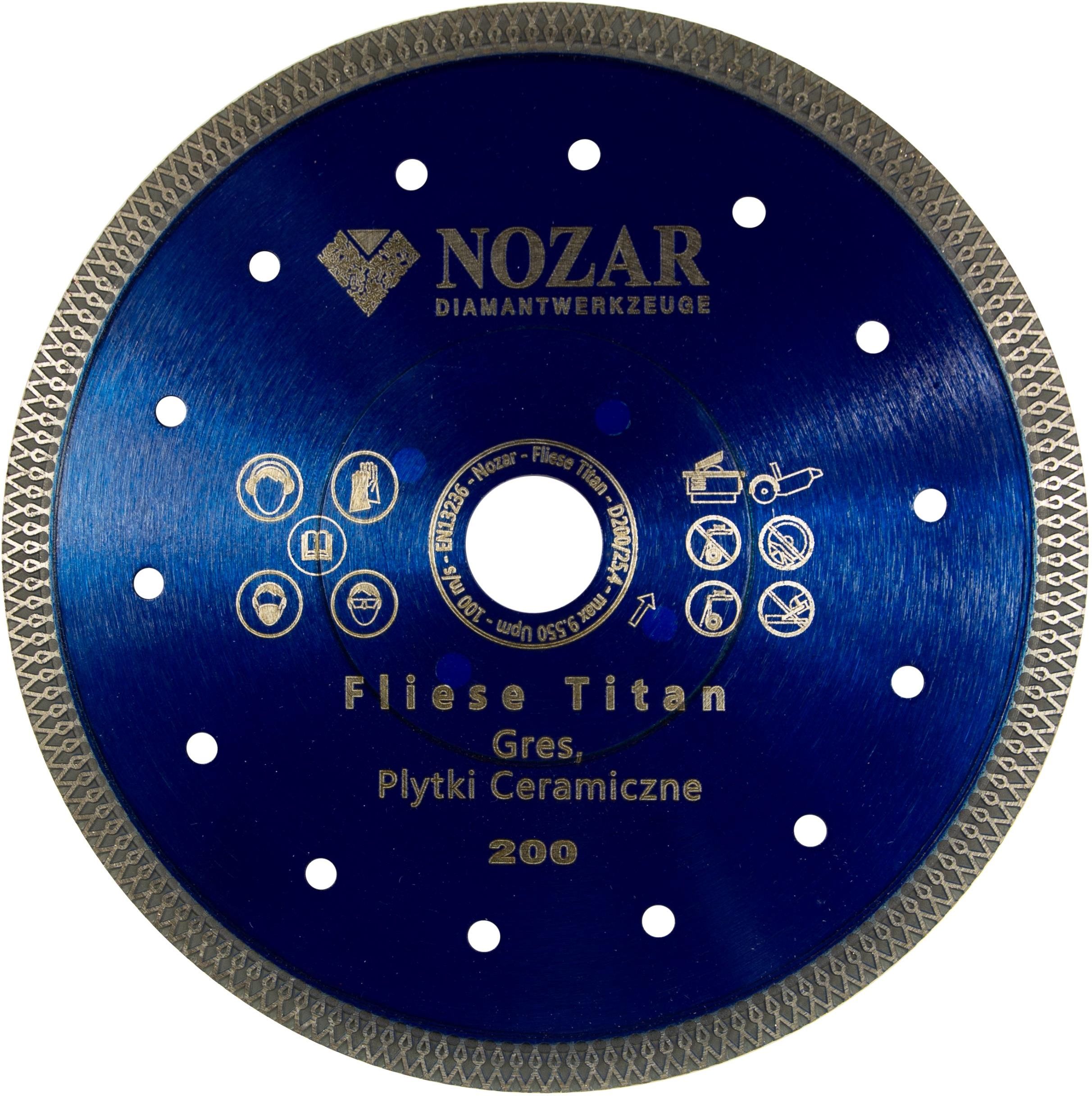 Tarcza diamentowa Nozar Tarcza diamentowa Fliese Titan Premium 200m ...