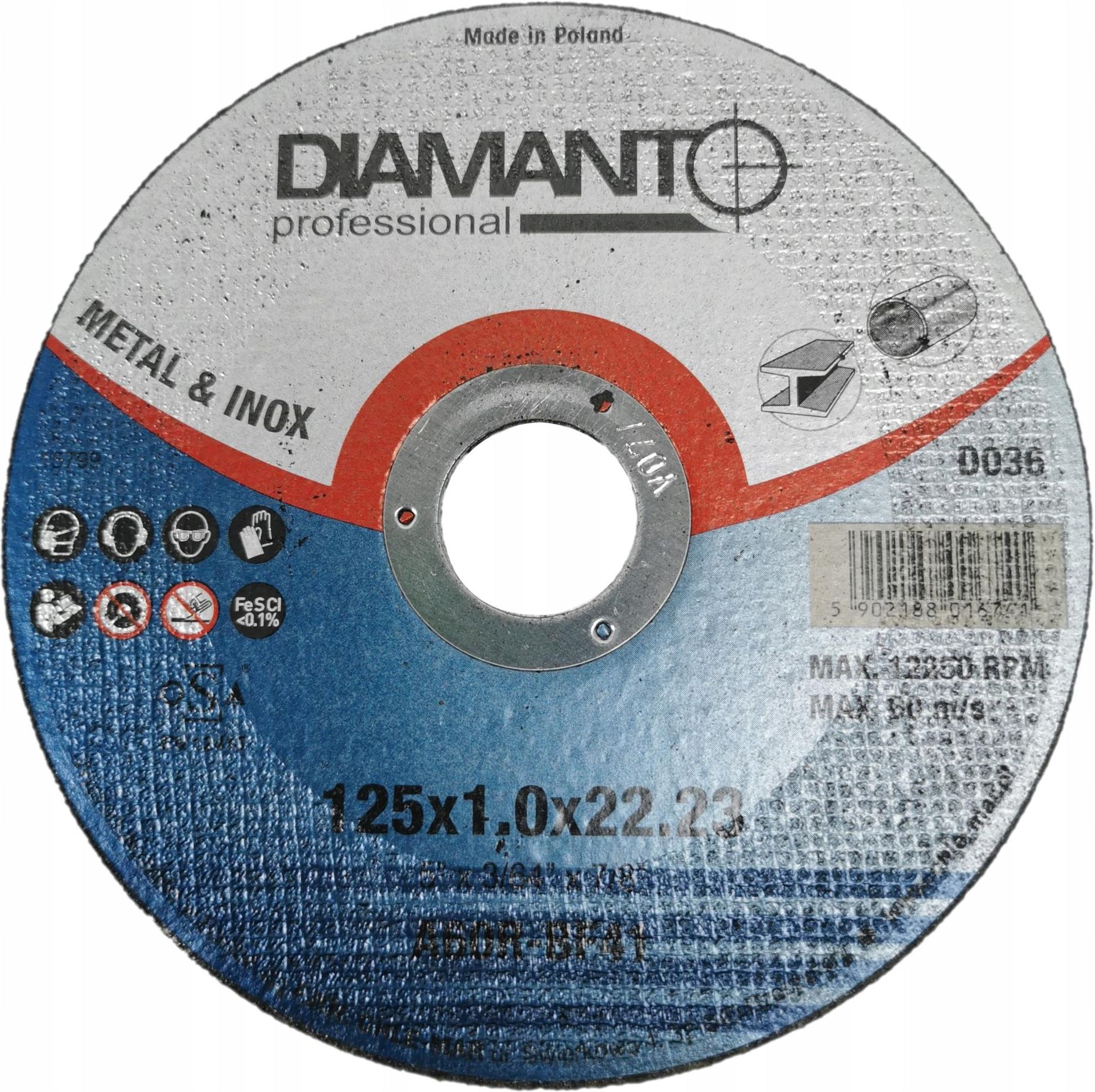 Tarcza tnąca Diamanto Tarcza metal 125x1,0mm Professional 25szt. D036 ...
