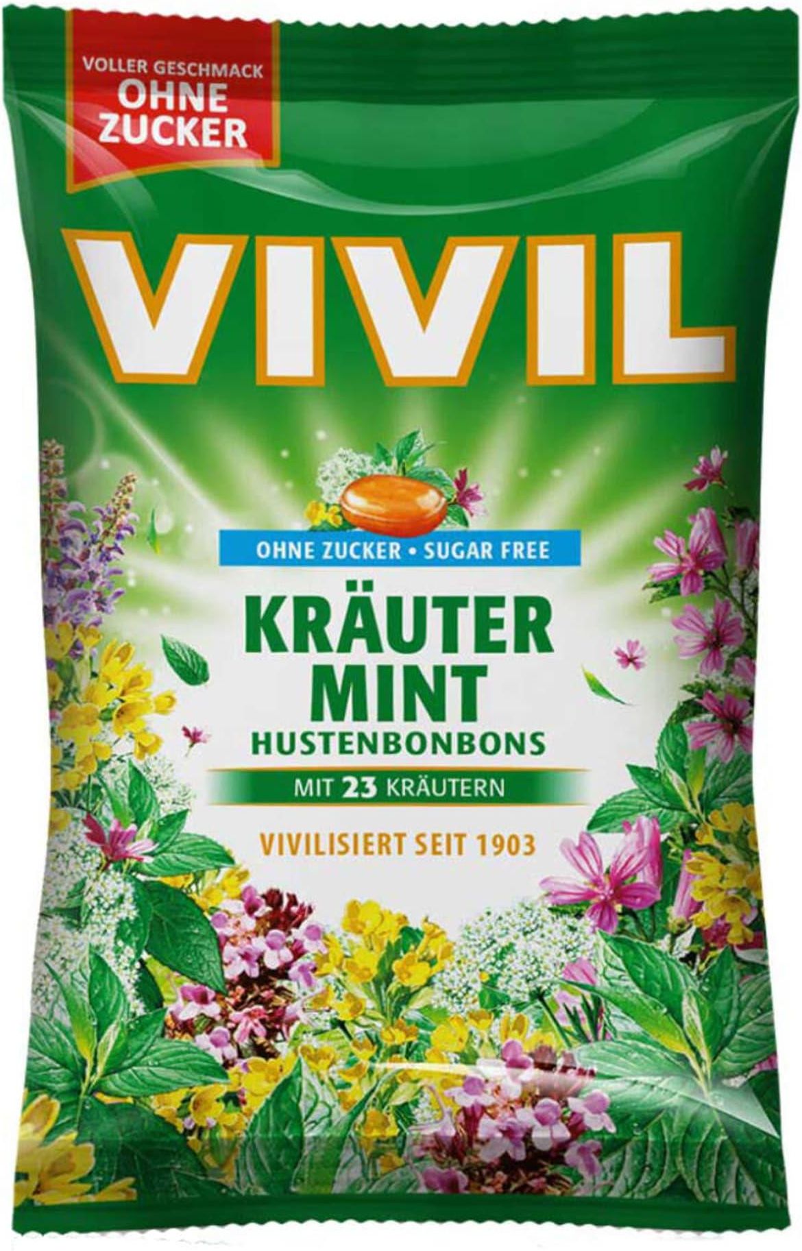 Vivil Krauter Mint Cukierki Bez Cukru 120g - Ceny i opinie - Ceneo.pl
