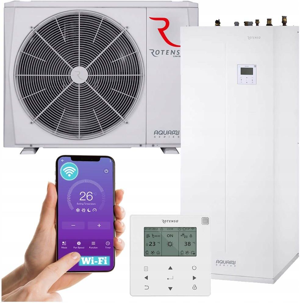 Pompa ciepła Rotenso Hydrobox Wi-fi 6kW Zbiornik C.W.U. 190 L ...