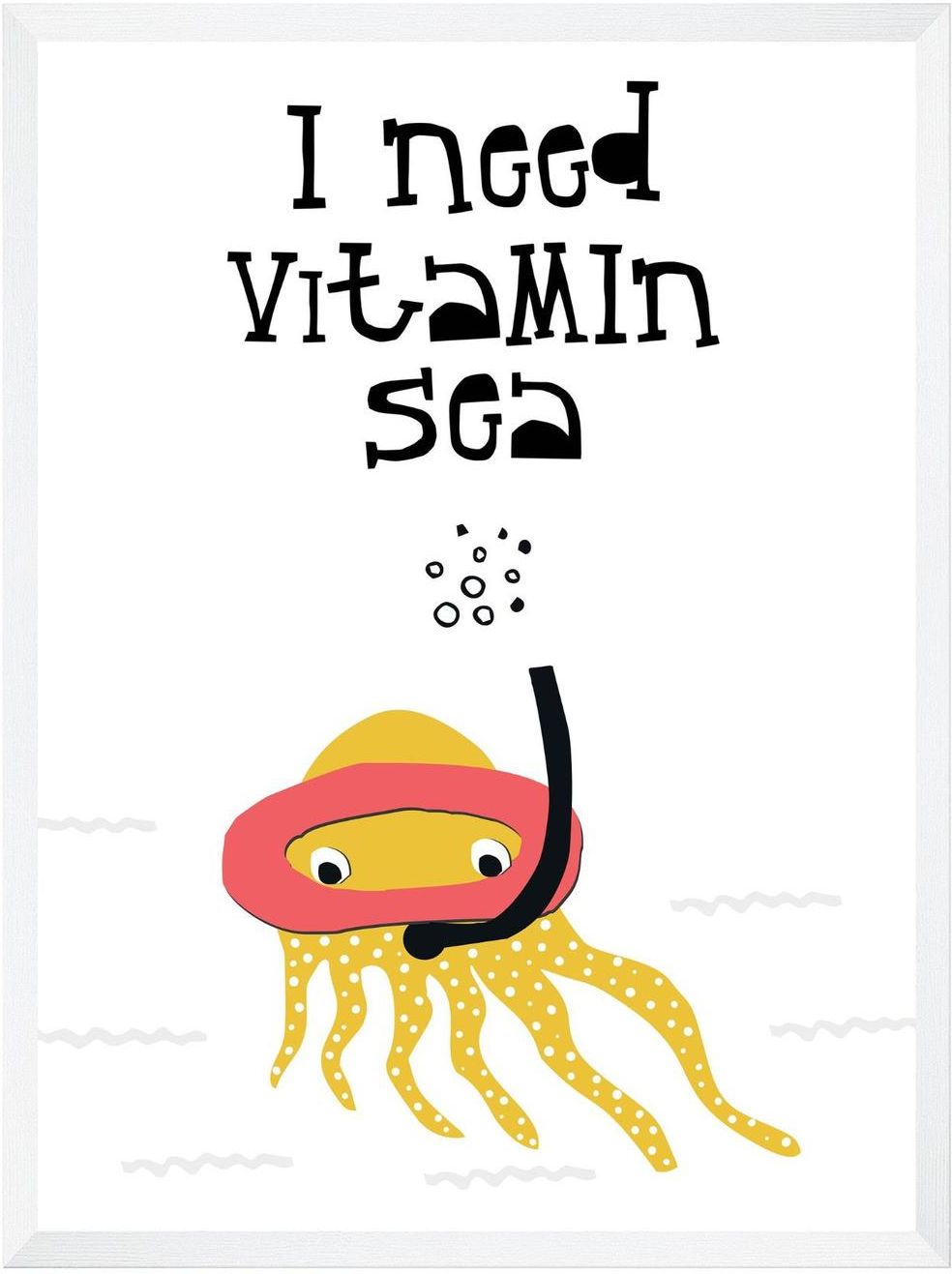 Plakat Dziecięce I Need Vitamin Sea 30X40 Cm + Ramka Biała - Opinie i ...