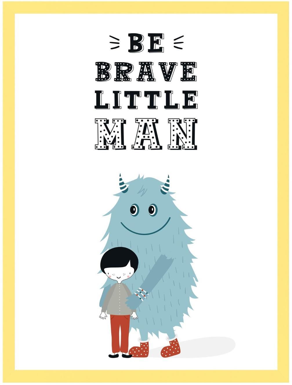 Plakat Dziecięce Be Brave Little Man_2 30X40 Cm + Ramka Żółta - Opinie ...