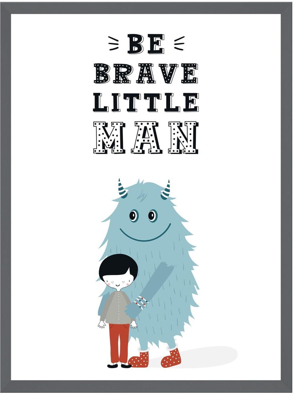 Plakat Dziecięce Be Brave Little Man_2 24X30 Cm + Ramka Kamienna ...