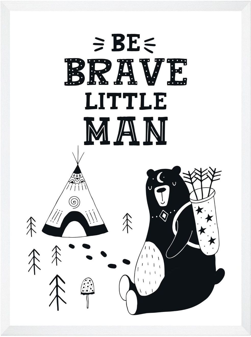 Plakat Dziecięce Be Brave Little Man 40X50 Cm + Ramka Biała - Opinie i ...