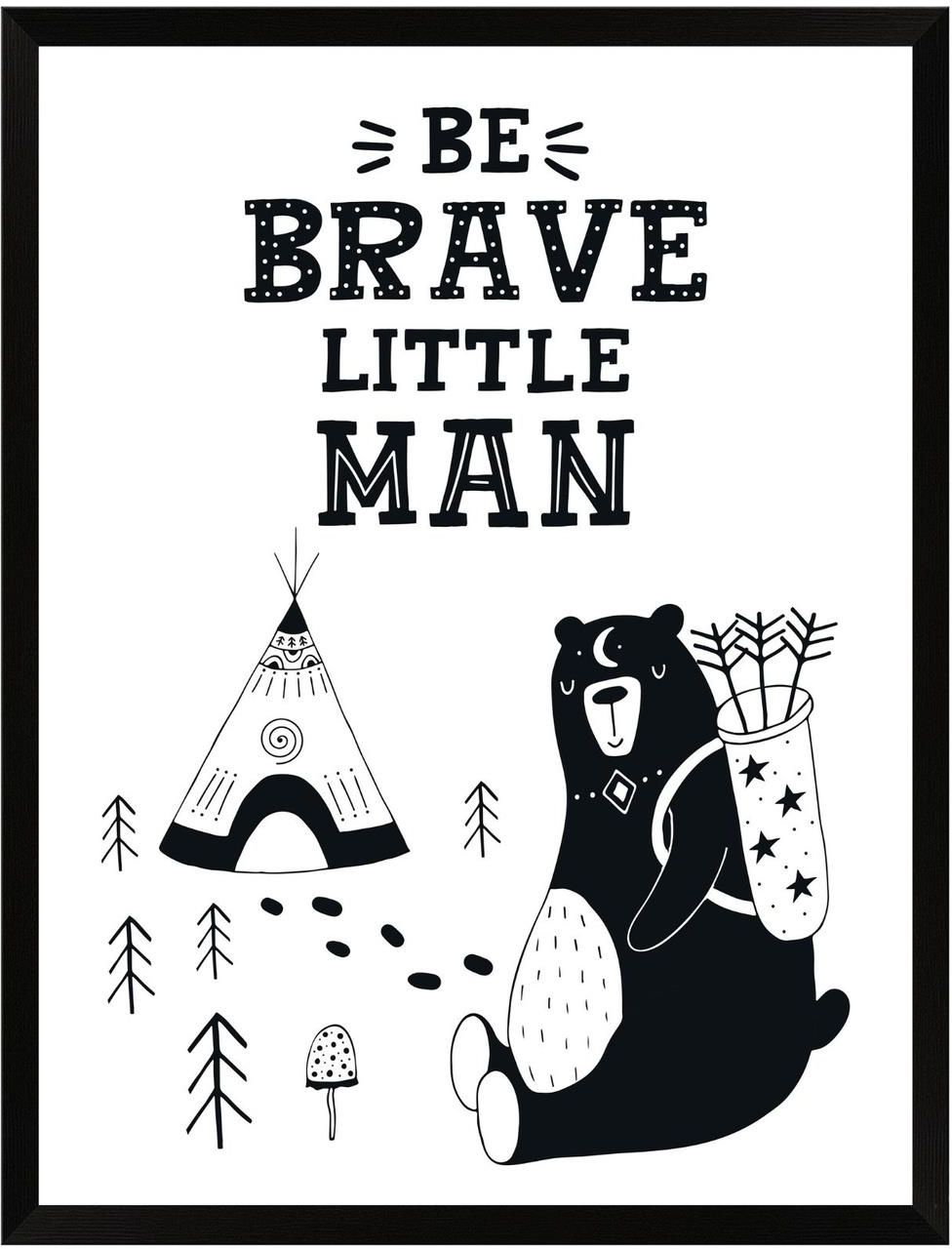 Plakat Dziecięce Be Brave Little Man 30X40 Cm + Ramka Czarna - Opinie i ...