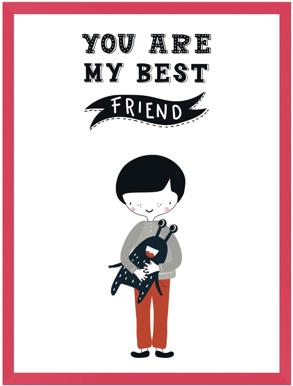 Plakat Dziecięce You Are May Best Friend 24X30 Cm + Ramka Amarant ...