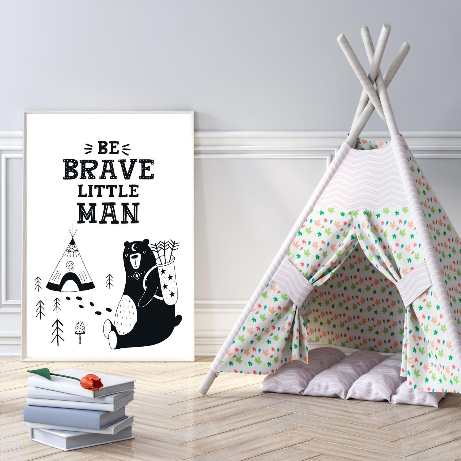 Plakat Dziecięce Be Brave Little Man 24X30 Cm + Ramka Zielona - Opinie ...
