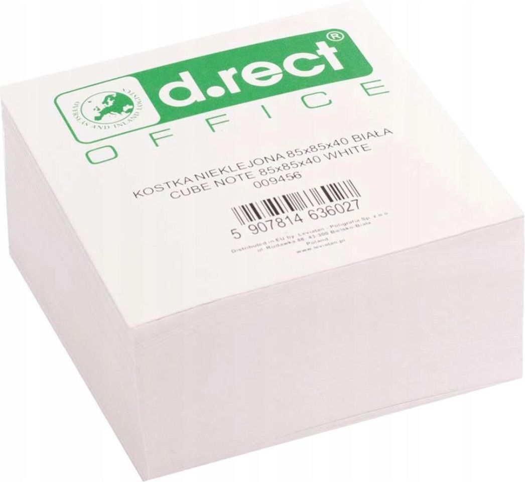 D.Rect Notes Kostka Nieklejona Białe Karteczki 85X85 400 - Ceny i ...