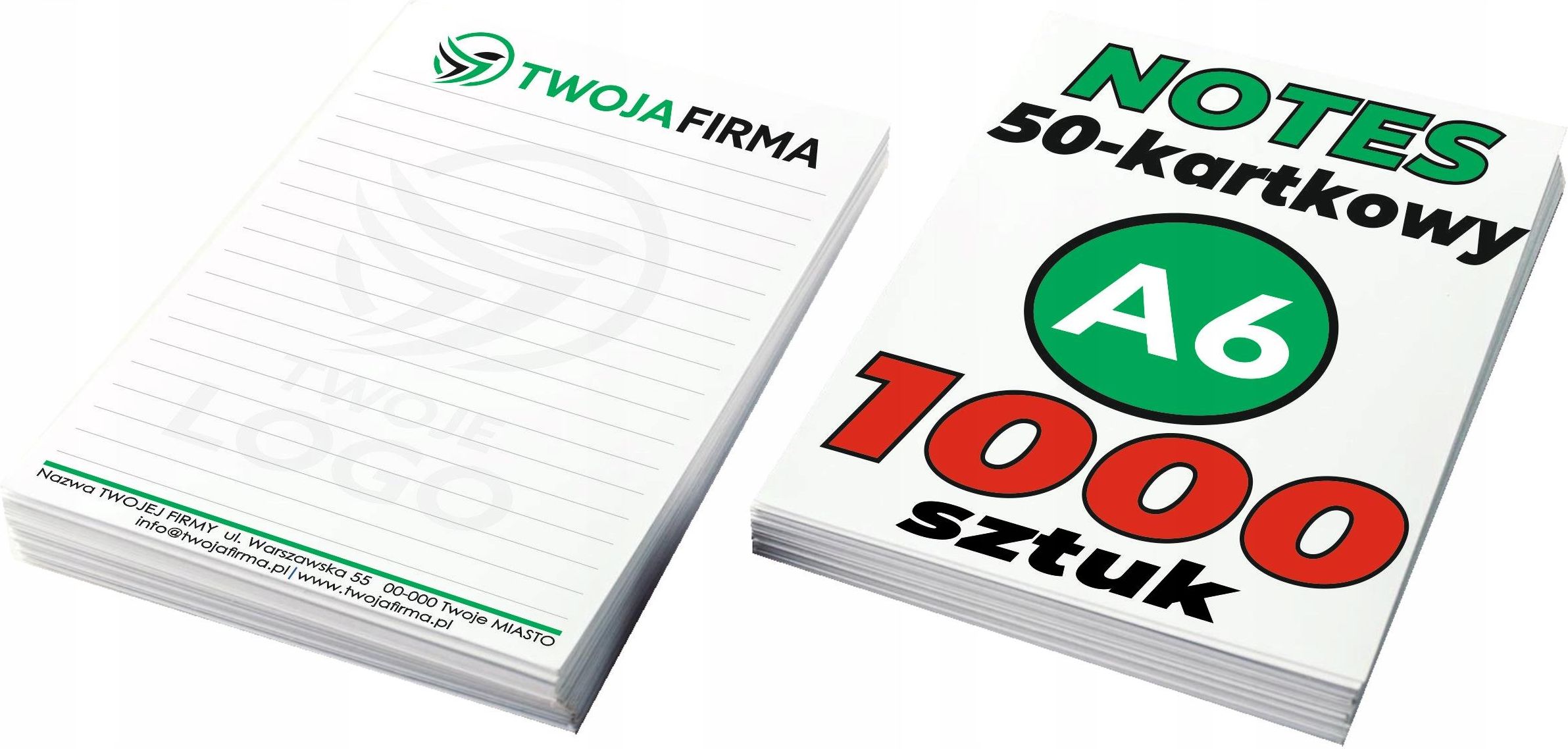Notesy Reklamowe A6 50 Kartek Logo 1000szt. - Ceny i opinie - Ceneo.pl