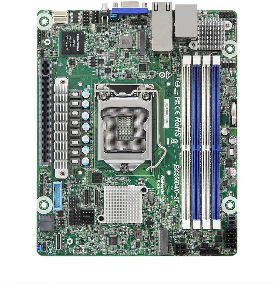 Serwer Asrock E3C256D4ID-2T płyta główna LGA 1200 (Socket H5) mini ITX ...