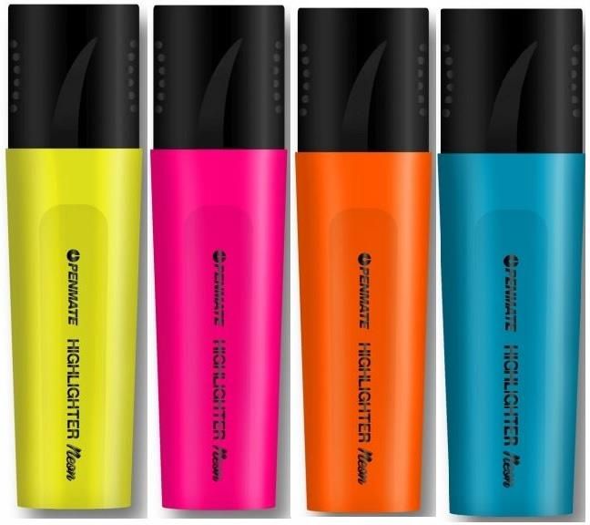 Penmate Zakreślacze Zestaw 4 Neon - Ceny i opinie - Ceneo.pl