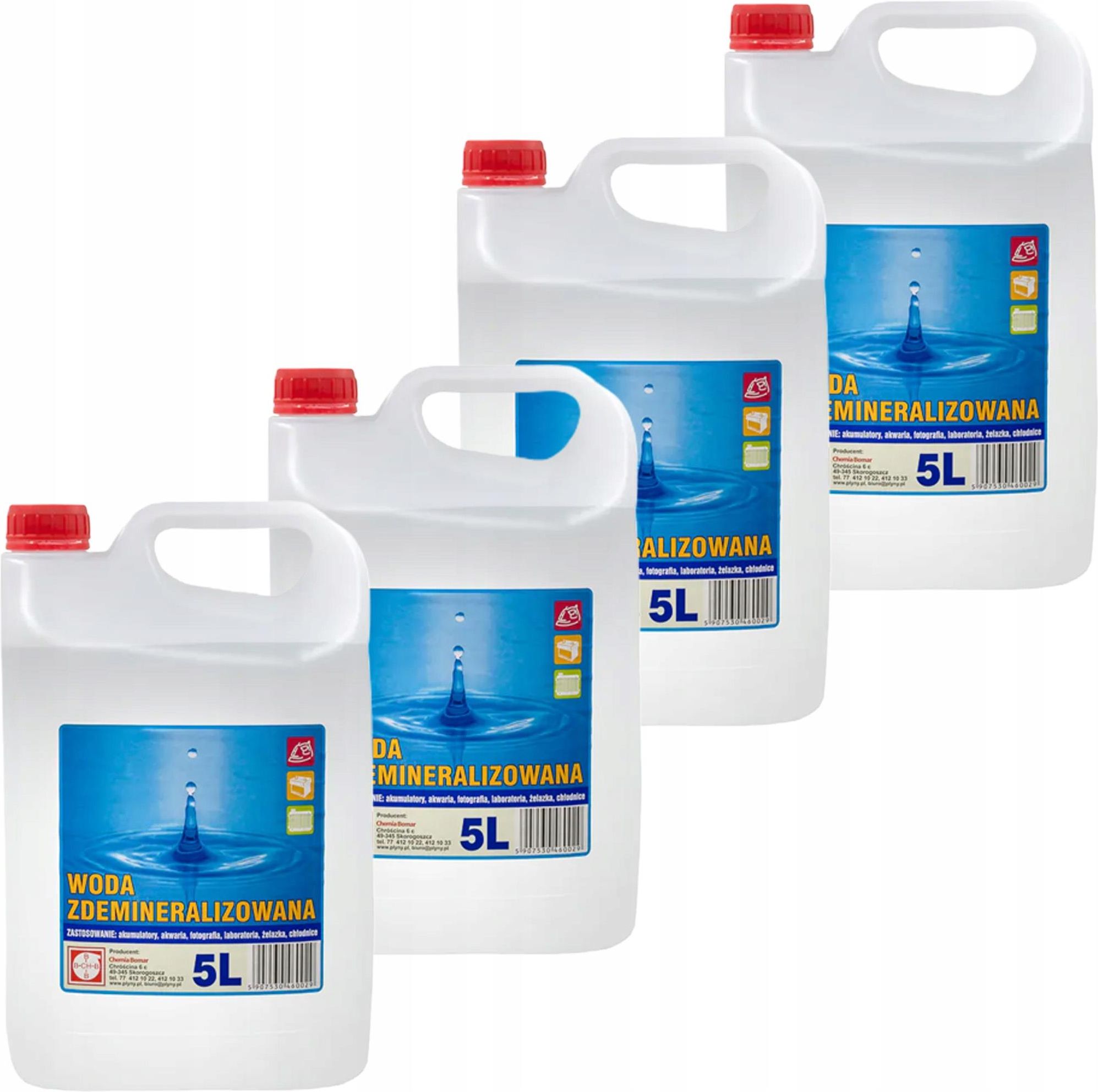 Chemia Bomar Woda Destylowana Demineralizowana 20L 4X5L - Opinie i ceny ...
