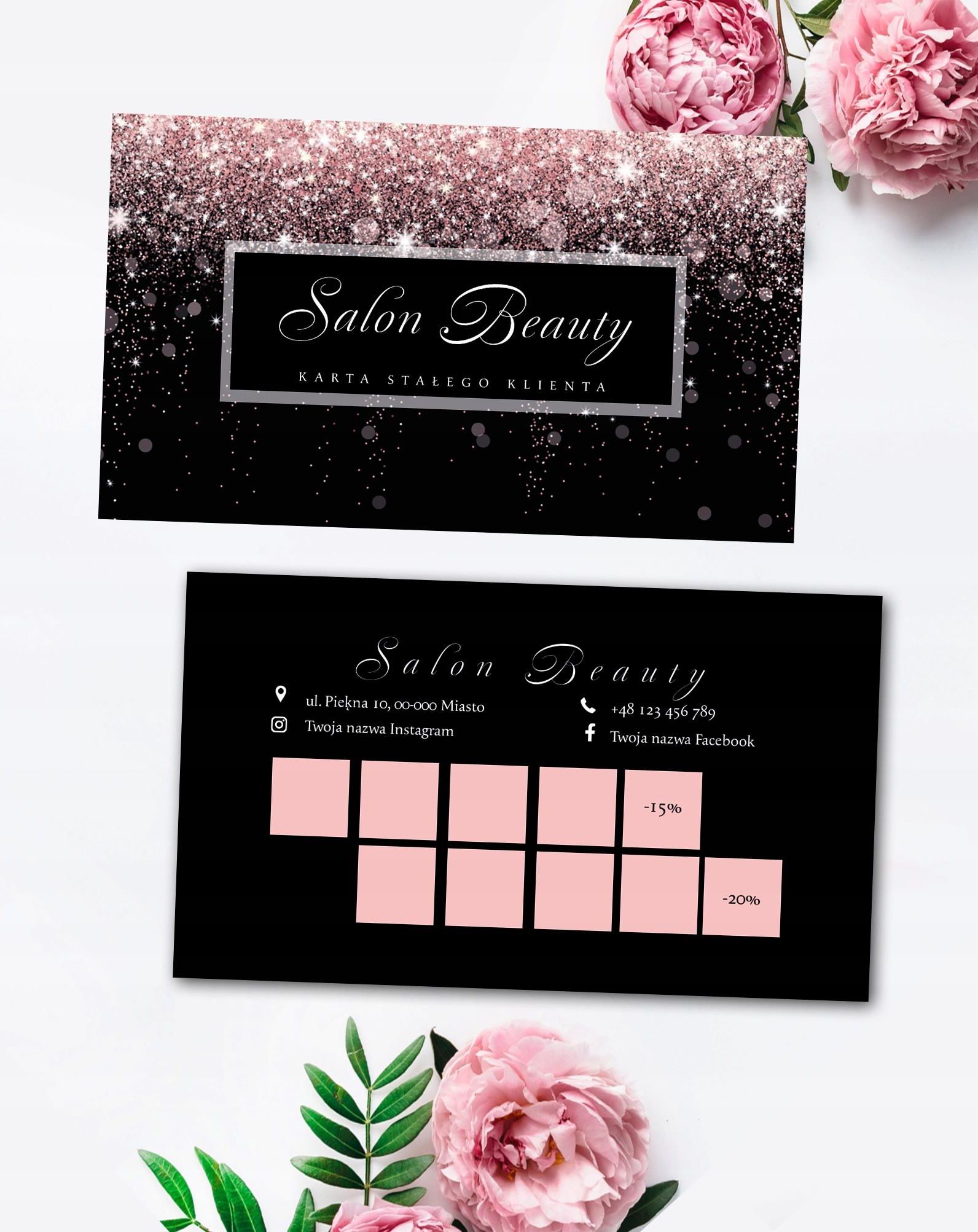 Karta Klienta Wizytówka Projekt Druk Salon Beauty - Ceny i opinie ...