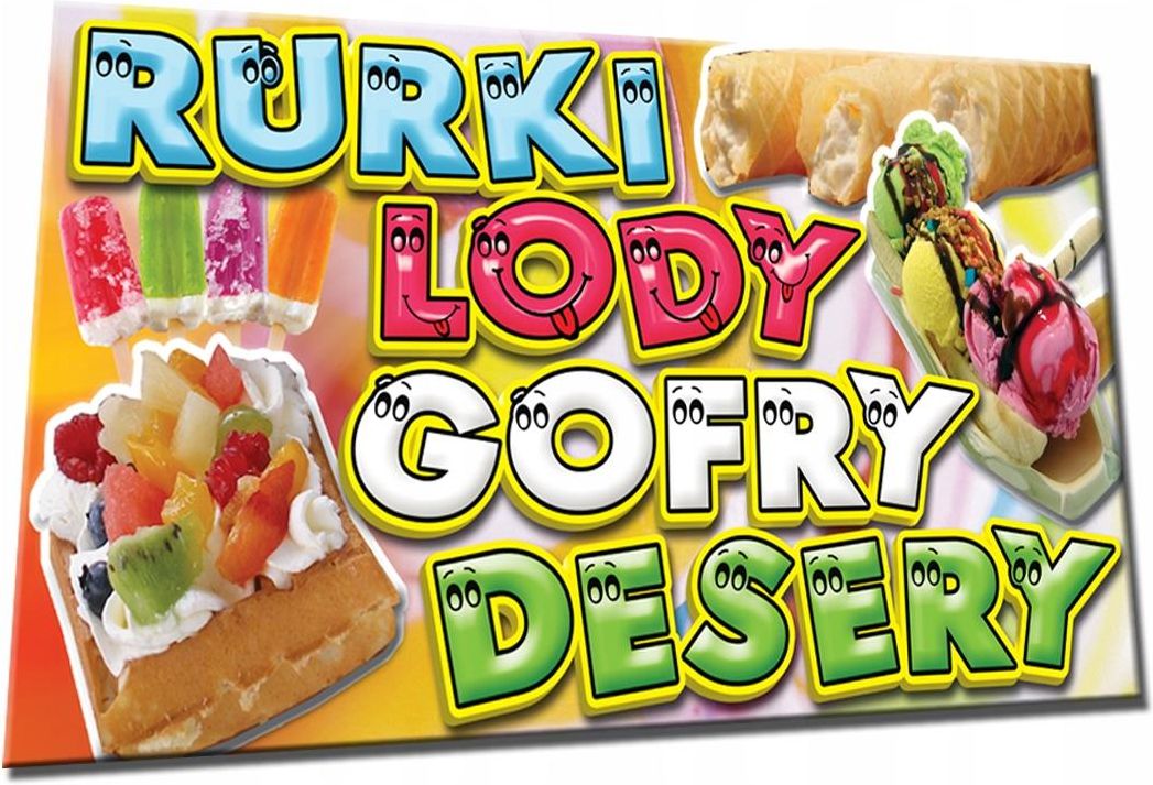 Czarmax Baner 2X1 Lody Gofry Desery Rurki Cukiernia Banery - Ceny i ...