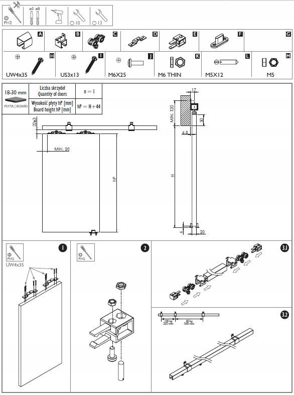 Avanti System Przesuwny Do 100Kg Komplet 140Cm - Opinie i ceny na Ceneo.pl