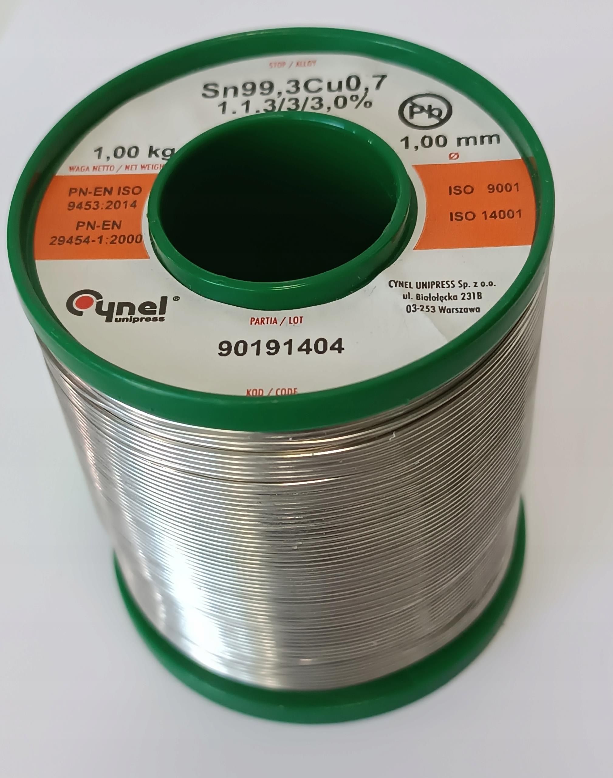 Cynel Cyna Bezołowiowa Sn99Cu1 1Kg - Opinie i ceny na Ceneo.pl