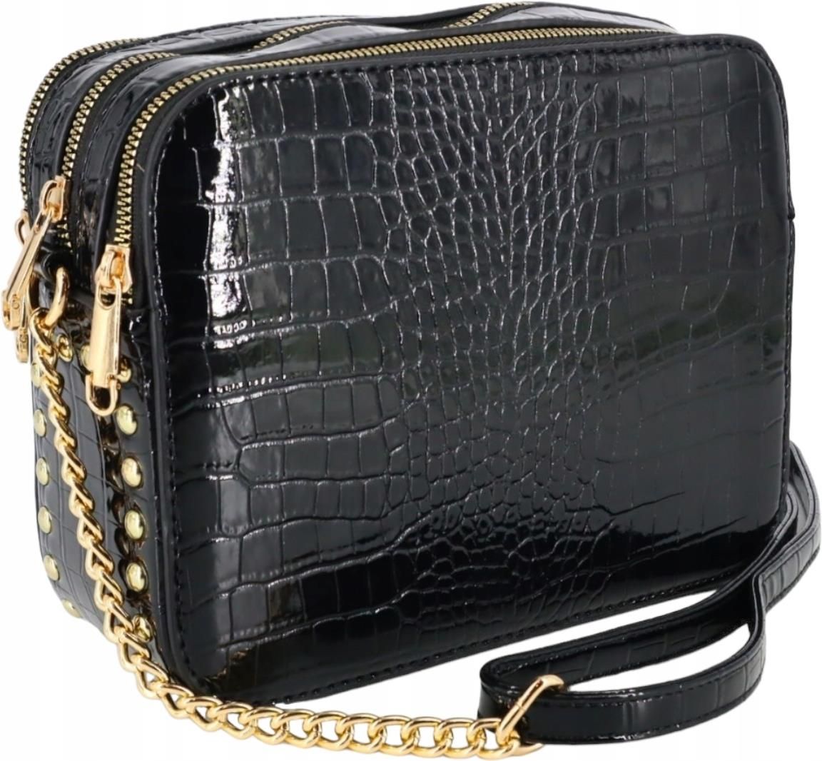 Torebka Mała Kuferek Prostokątna 3 Komory Lakier - Ceny i opinie - Ceneo.pl