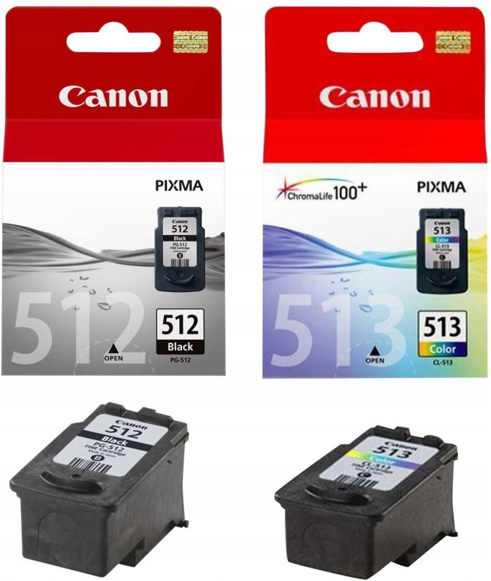 Tusz Canon Oryginał Pg-512 Cl-513 Tusz Czarny Kolor (B0058NRECG) do drukarki - Opinie i ceny na ...