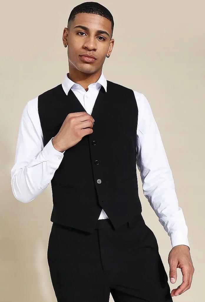 Boohoo Man czarna kamizelka 54 - Ceny i opinie - Ceneo.pl