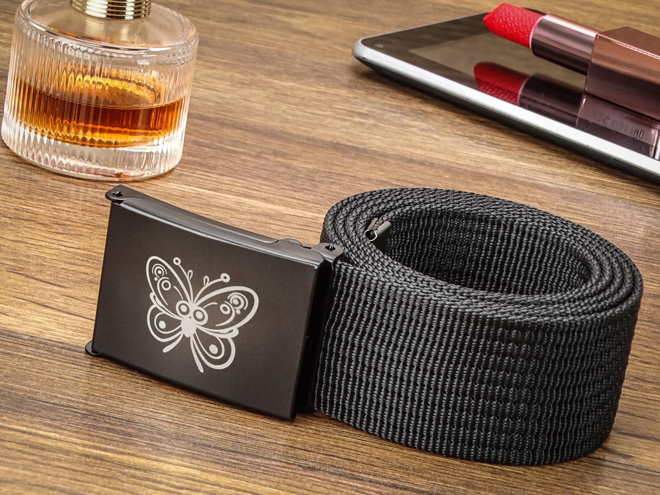 Czarny Parciany pasek Polski damski Klamra Motyl - Ceny i opinie - Ceneo.pl