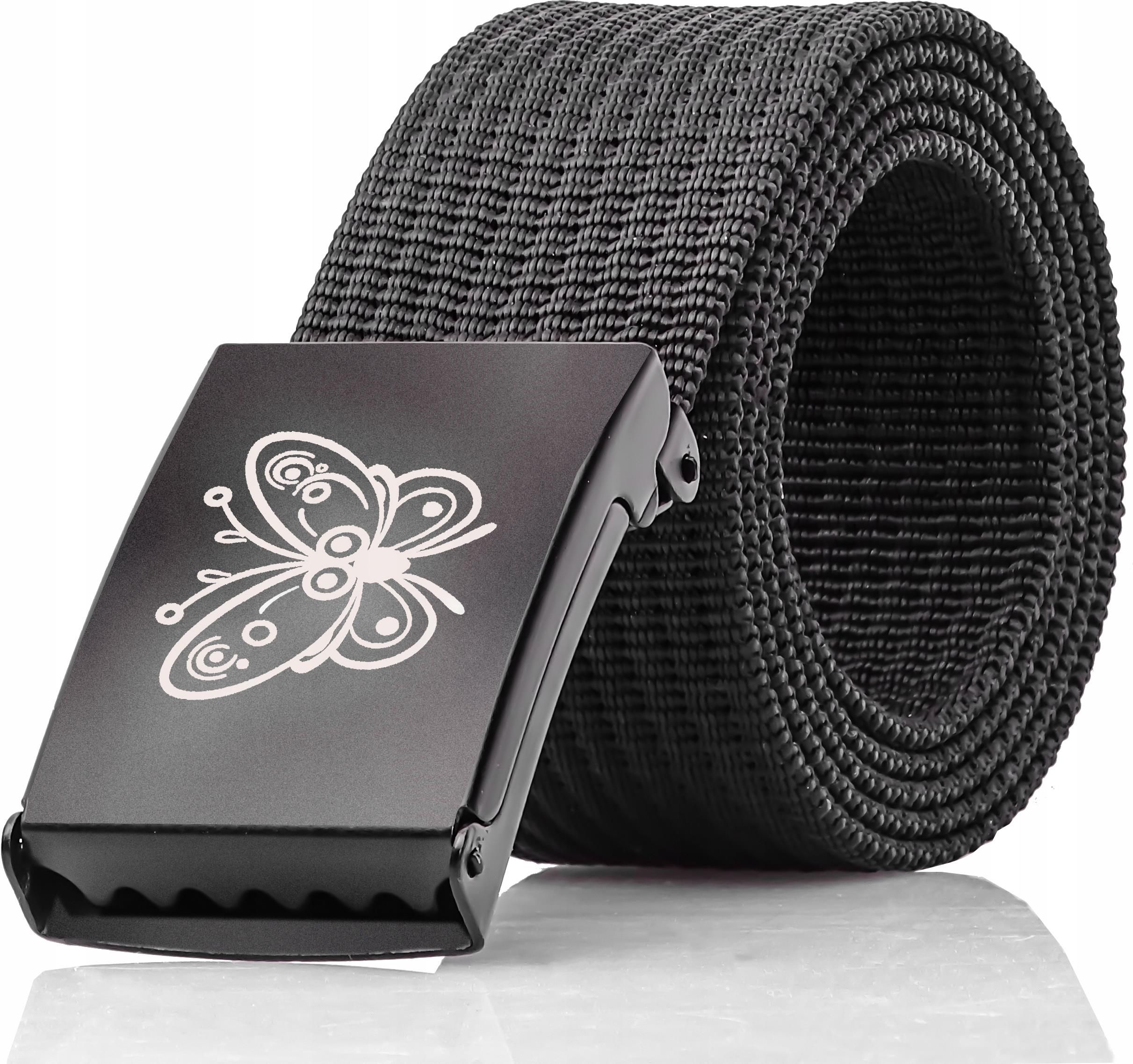 Czarny Parciany pasek Polski damski Klamra Motyl - Ceny i opinie - Ceneo.pl