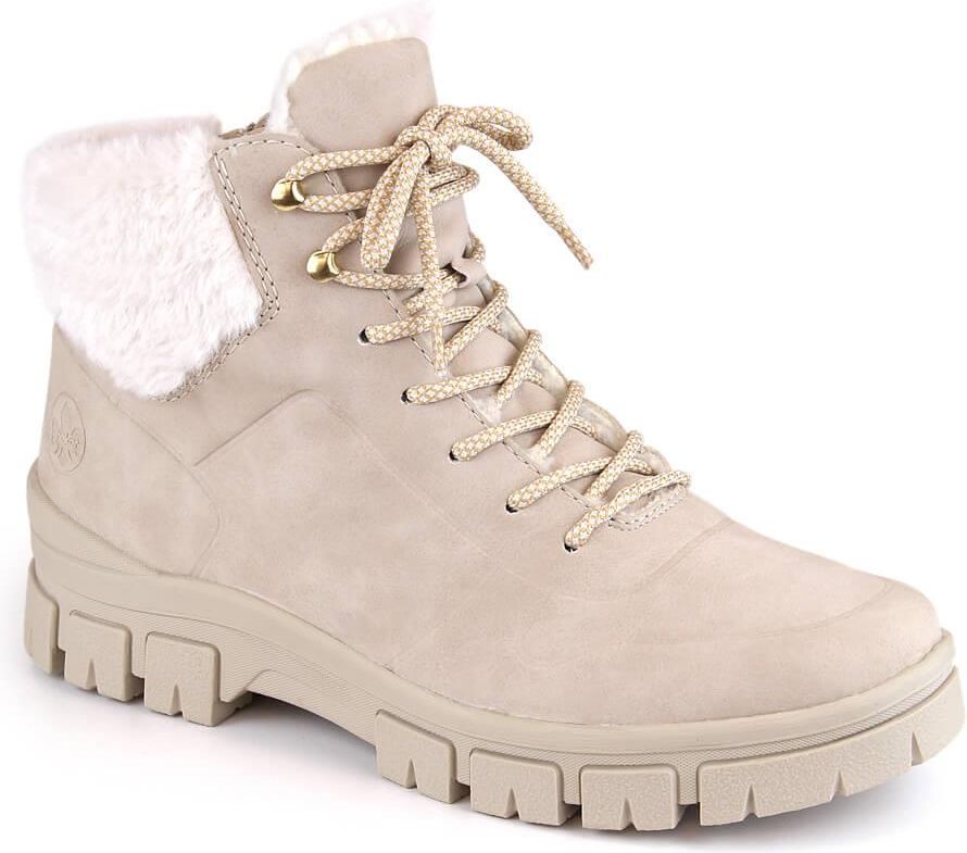 Komfortowe botki damskie ocieplane beżowe Rieker Z1101-62 - Ceny i ...