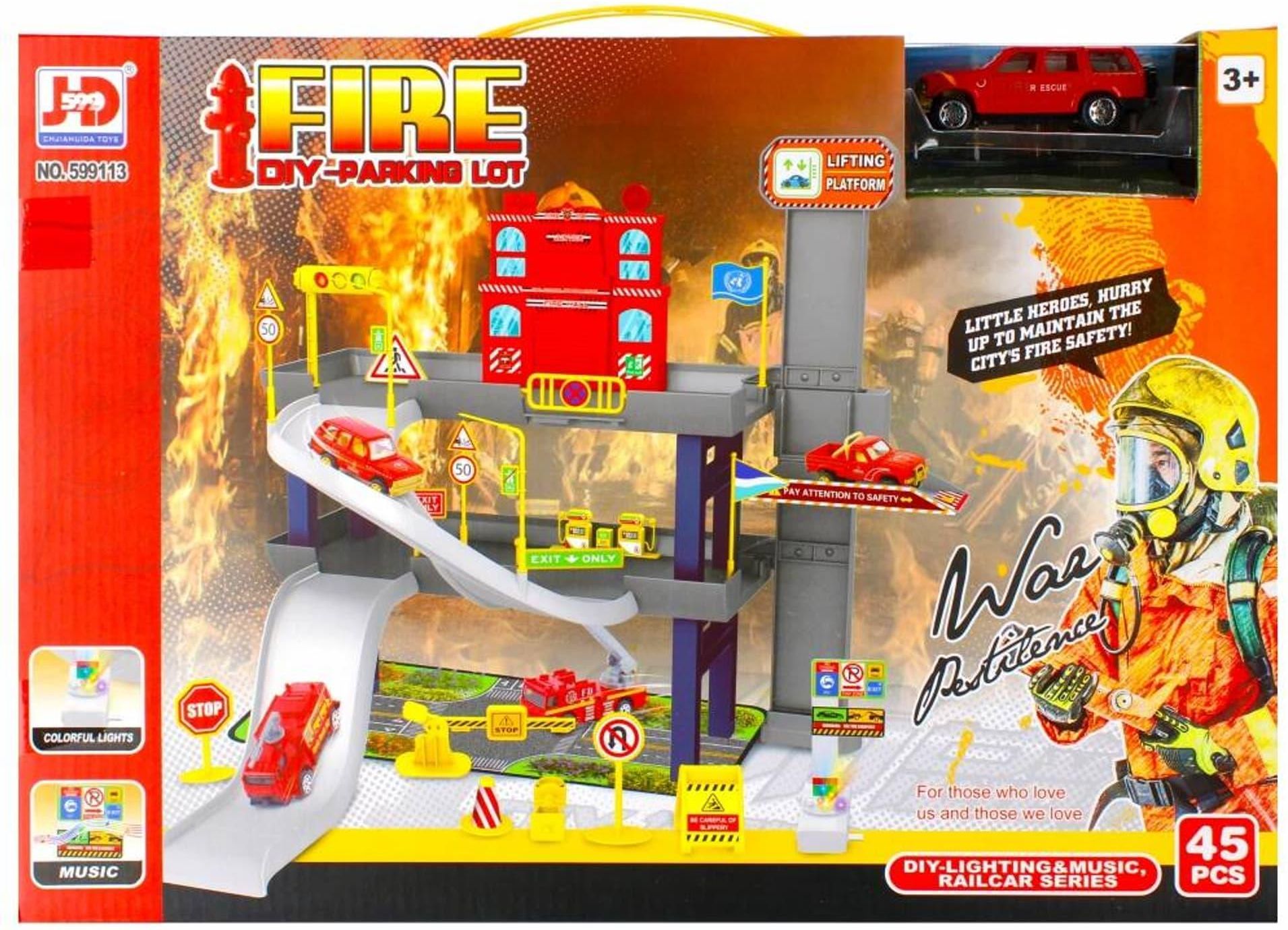 Mega Creative Parking Straż Pożarna Na Baterie Z Akcesoriami Metalowymi ...