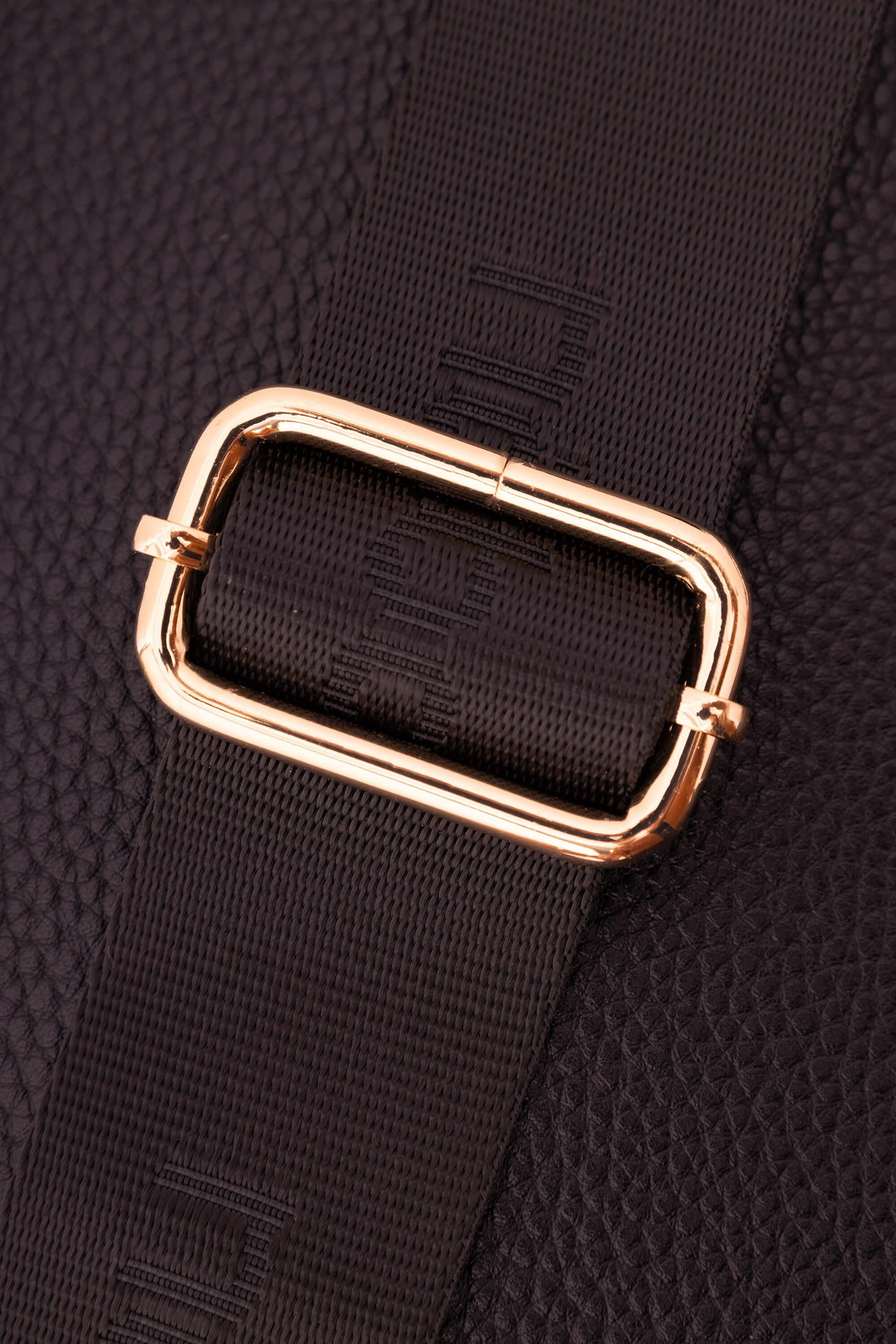 Dwukomorowa shopperka Nobo z wytłoczonym logo na pasku, czarno-czerwona ...