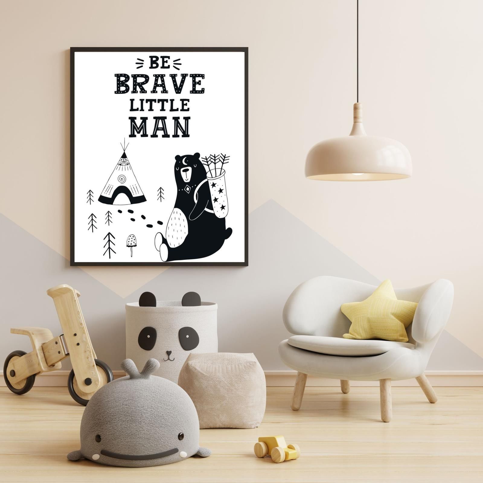 Plakat Dziecięce Be Brave Little Man 21X29,7Cm - Opinie i atrakcyjne ...