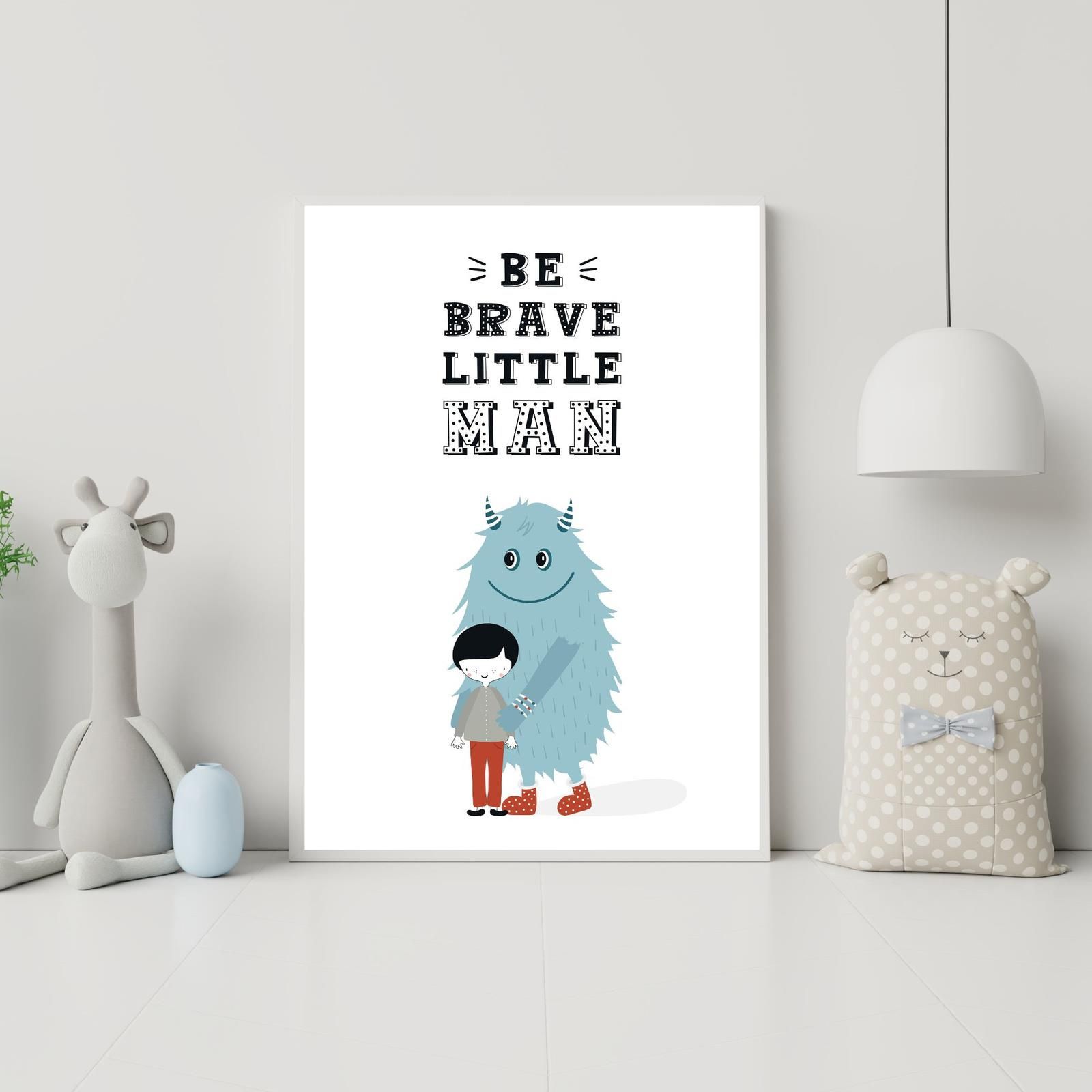 Plakat Dziecięce Be Brave Little Man_2 24X30Cm - Ceny i opinie - Ceneo.pl