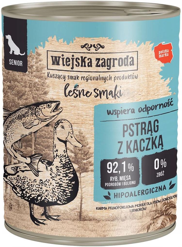 Karma Wiejska Zagroda Karma Mokra Pies Pstrąg Z Kaczką 800G - Ceny i opinie - Ceneo.pl