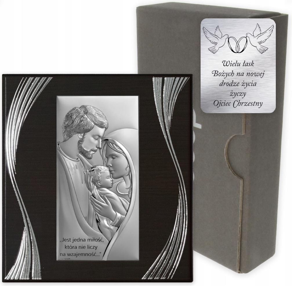 Obrazek Srebrny Święta Rodzina Obraz Ślub Komunia - Ceny i opinie - Ceneo.pl
