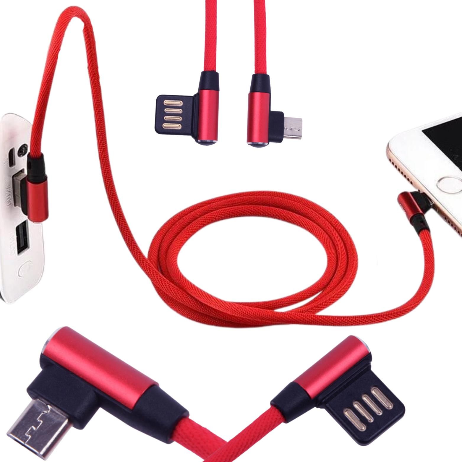 KABEL USB-MICRO USB KĄTOWY 1 M LB0149 PVC 2.1A - Opinie i ceny na Ceneo.pl