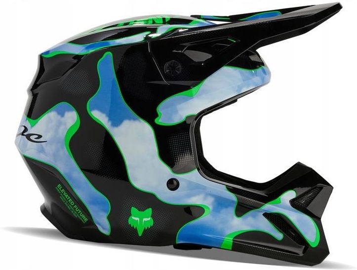 Kask motocyklowy Fox Cross V1 Atlas Black/Green Czarny Niebieski ...