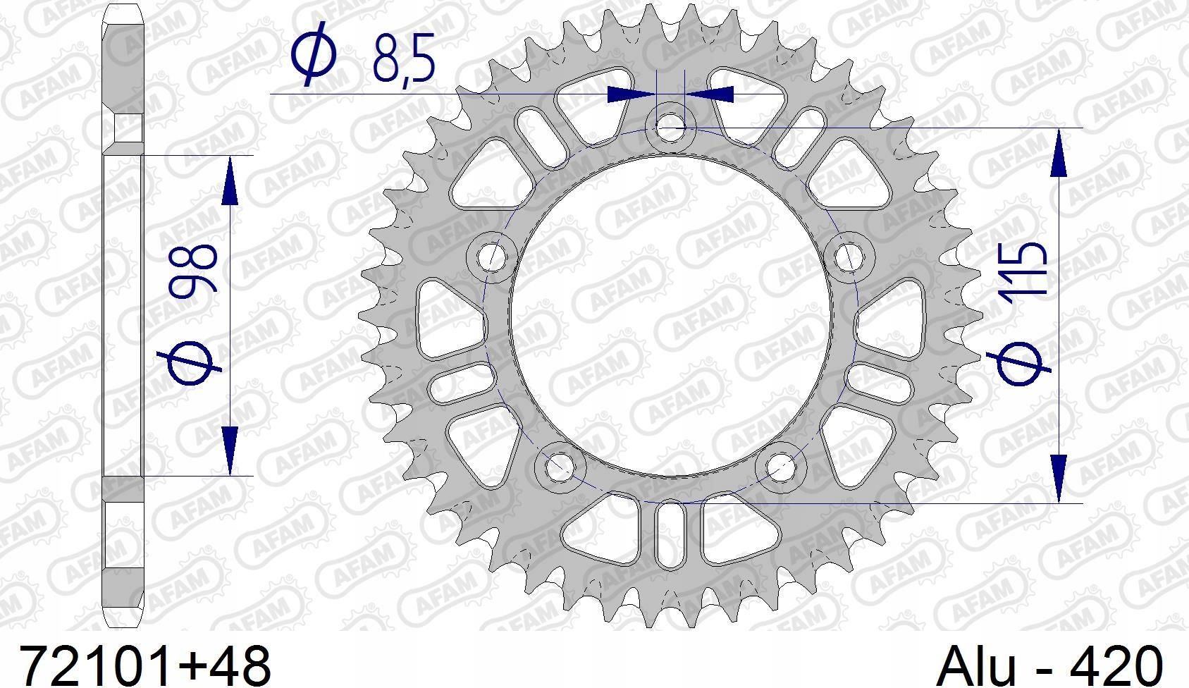 Afam Zębatka Tył Aluminiowa 72101 48Z 420 Sc 72101+48 - opinie i ceny ...