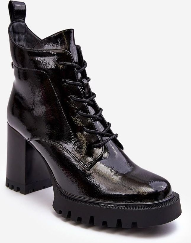 Botki Lakierowane Na Słupku Ocieplane Czarne D&A MR870-54 : Rozmiar - 38 - Ceny i opinie - Ceneo.pl