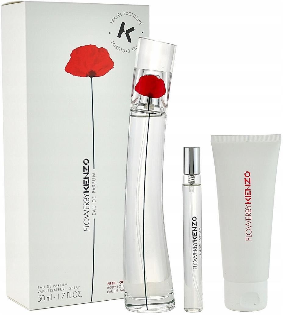KENZO FLOWER BY KENZO ZESTAW EDP 50ML + EDP 10ML + BALSAM 75ML - Ceneo.pl