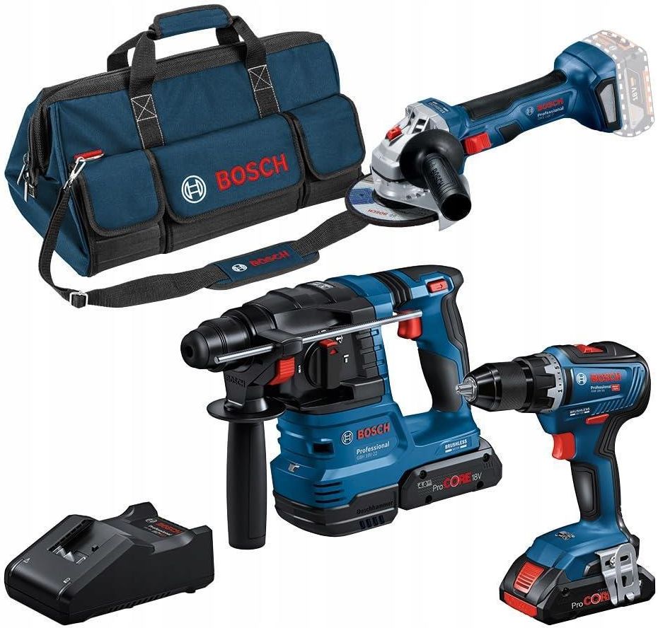 Bosch GSR 18V-55 + GWS 18V-7 + GBH 18V-22 Professional 0615A50035 ...
