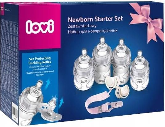 LOVI ZESTAW WYPRAWKOWY STARTOWY BABY SHOWER GIRL BUTELKI I SMOCZKI RÓŻOWY - Ceny i opinie - Ceneo.pl